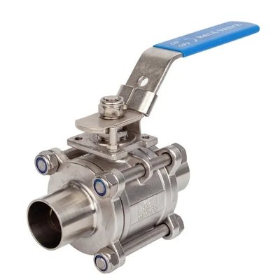 Valvola a sfera pneumatica sanitaria igienica del morsetto 3PCS dell'acciaio inossidabile del commestibile tri