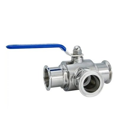 Valvola a sfera pneumatica sanitaria igienica del morsetto 3PCS dell'acciaio inossidabile del commestibile tri