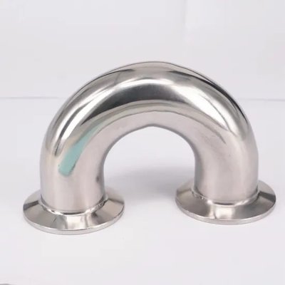 Sanitaire SS304 316L Gelaste Tri de klemelleboog van 180 Graad Poolse U Type
