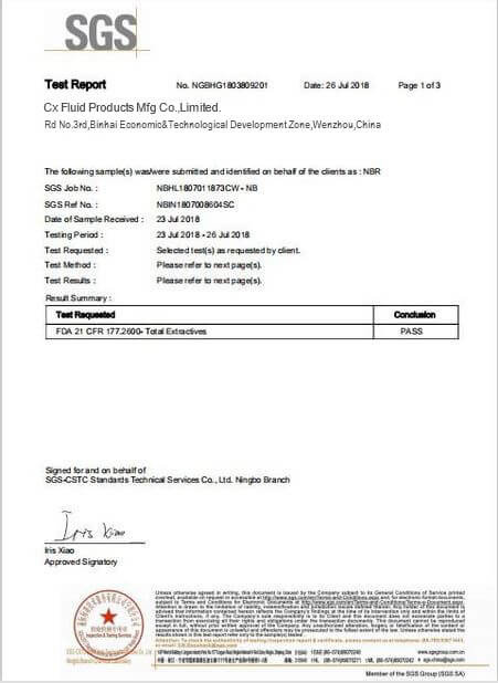 Китай CX FLUID PRODUCTS MFG CO.,LIMITED Сертификаты