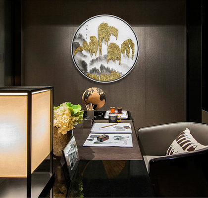 Handmade Asian Metal Wall Art Sculpture Abstract Mountainous for Living Room of Home Decorations