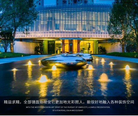 Handmade Metal Stainless Steel Stone Sculpture Ornaments for Garden Hotel Indoors and Outdoors
