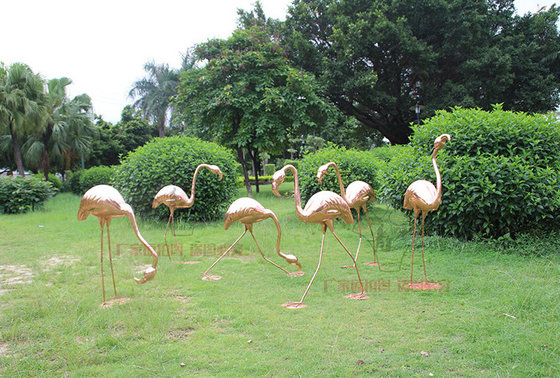 Handmade Metal Stainless Steel Sculpture Ornaments of Flamingo Bird for Home Decoration or Garden Decor