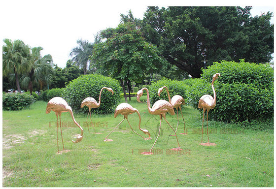 Handmade Metal Stainless Steel Sculpture Ornaments of Flamingo Bird for Home Decoration or Garden Decor