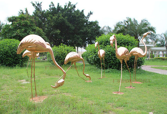 Handmade Metal Stainless Steel Sculpture Ornaments of Flamingo Bird for Home Decoration or Garden Decor
