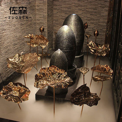 Handmade Metal Stainless Steel Sculpture Ornaments of Lotus Flower for Garden Hotel Indoors and Outdoors