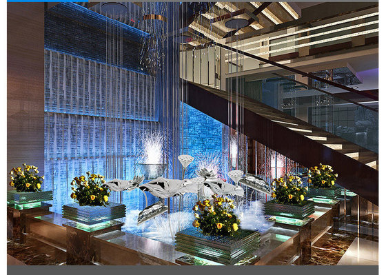 Handmade Metal Stainless Steel Sculpture Ornaments of Lotus Flower for Garden Hotel Indoors and Outdoors