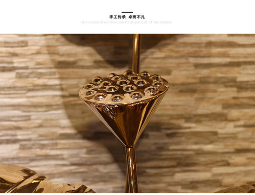 Handmade Metal Stainless Steel Sculpture Ornaments of Lotus Flower for Garden Hotel Indoors and Outdoors