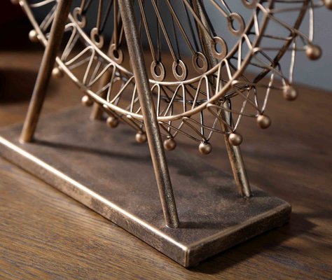 Handmade Wrought Iron Metal Ferris Wheel Statue Grande Exposition tabletop Ornaments for Home Decoration