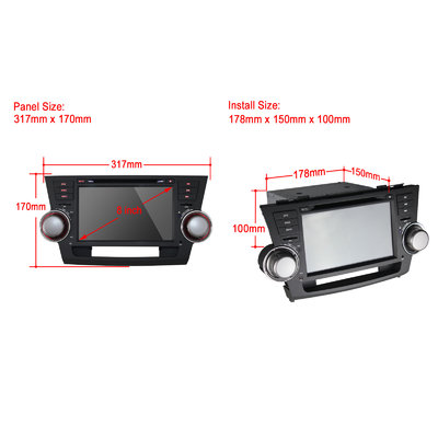 Toyota Car DVD Sat Nav Hilux DVD GPS USB SD BT 3G WIFI 6.95 Inch