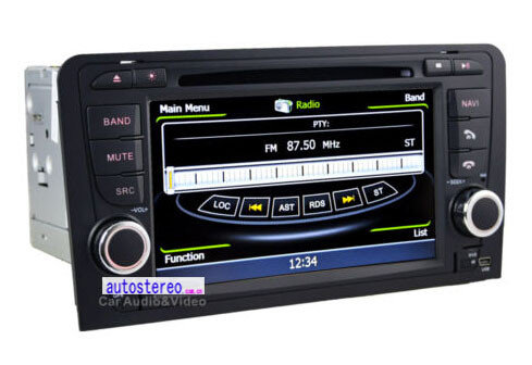 Automobile Multimedia  Sat Nav WinCE 6.0 Audi Car Stereo with iPod / Three Zone / SWC