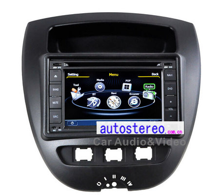 Toyota Sat Nav DVD Car Stereo for Citroen C1 Toyota Aygo Peugeot 107 Satnav Headunit DVD Autoradio