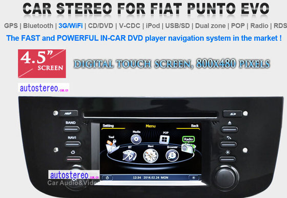 Bluetooth Multimedia Sat Nav / 3G WIFI Sat Nav WinCE 6.0 for FIAT Automotive