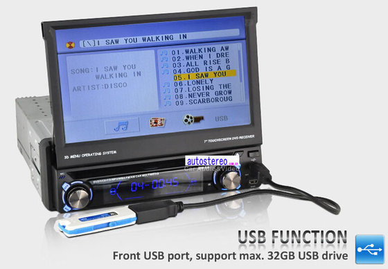 Auto Radio RDS Navigation Car Stereo with Sat Nav and Bluetooth Touch Screen