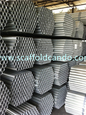 Hot dip galvanized Q235 Q345B scaffolding steel pipe,GI tube with 1M, 2M,3M,4M,5M,6M length BS1139 EN10219