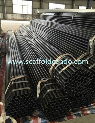 Q235 Q345B MS.Pipe, Black scaffolding steel pipe, OD 48.3mm, 60.3mm EN10219 EN39 BS 1139, with SGS 6000mm, 4000mm,