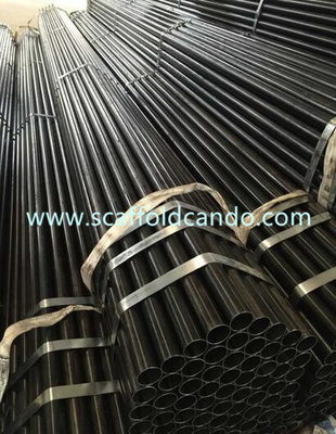 High quality Q235 MS tube, black scaffolding steel pipe for construction project, BS1139, EN10219 AN157 48mm OD with 6ML