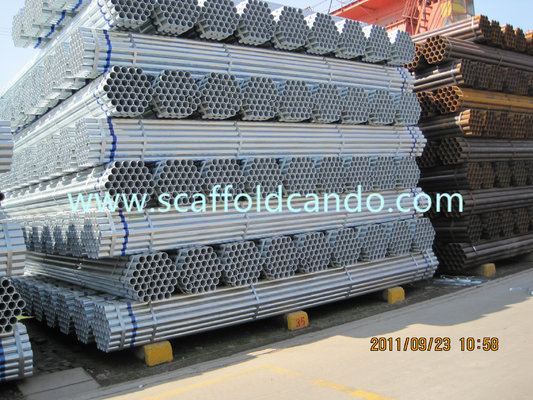 High quality Q235 HDG scaffolding steel pipe, galvanized painted black steel tubes for construction 48.3MMOD 6000MM