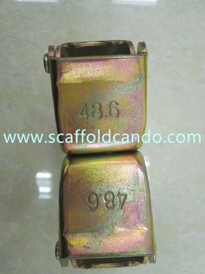 JIS 110° pressed scaffold swivel galvanized coupler Q235 crossing any angles than right angles for OD48.6MM pipes