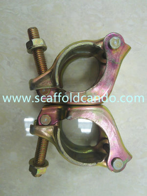 JIS 110° pressed scaffold swivel galvanized coupler Q235 crossing any angles than right angles for OD48.6MM pipes