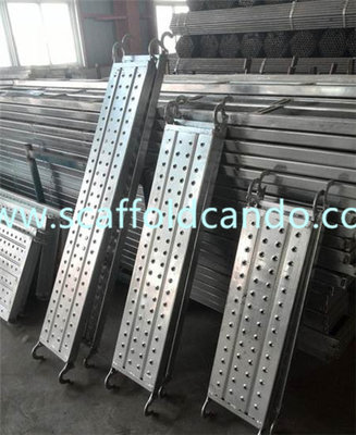 43.5mm 50mm hooks scaffolding galvanized catwalk steel plank metal board with hooks for frame ringlock scaffold system