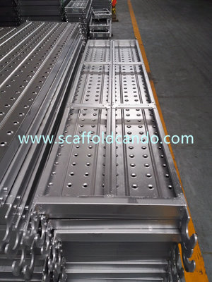 500*1829mm 480*1800mm 300*1800mm scaffolding galvanized steel plank with 43mm 50mm hooks catwalk for Ringlock frame