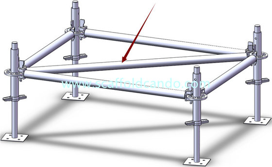 Good quality to support ringlock system 900*900,1200*1200,1800*1500mm scaffold level diagonal brace with 48.3mmOD