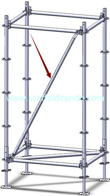 Q235 scaffolding Ringlock vertical diagonal brace hot dip galvanized 900*1000,1200*1000,1800*1000mmL with good quality