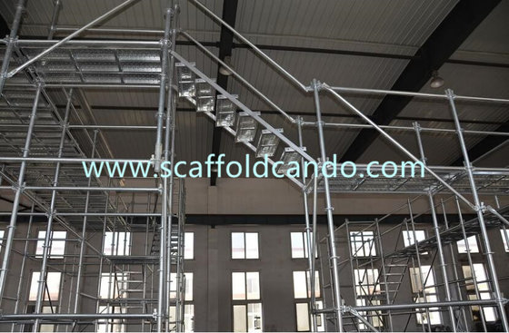 Ringlock system Q235 scaffolding 550*2691mm stair case 9 steps with 50mm hooks for ladder passagaway with high loading