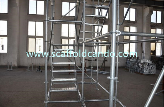 Good quality galvanized scaffolding stair case 550mm 850mm width, 8 steps 9 steps ladder for Scaffolding ringlock system
