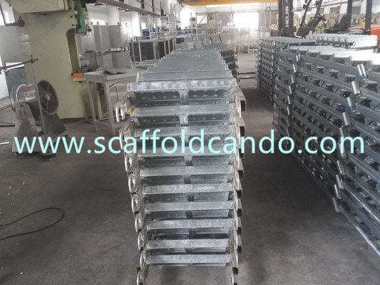 Good performance 1829*1725*2515mm 43.5mm hooks scaffolding steel 8 steps ladder, scaffolding galvanized stair case