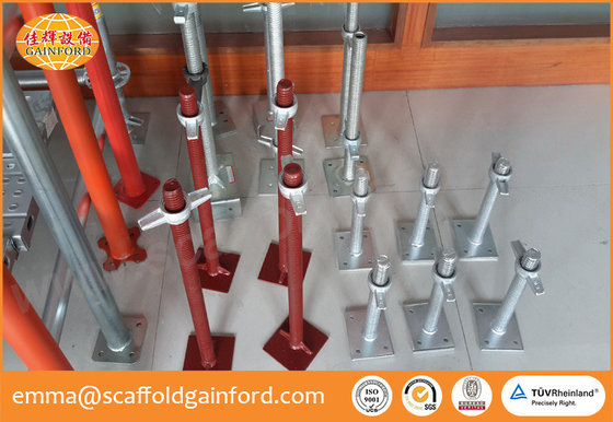 Adjustable galvanized painted scaffold base jack screw jack 600mm 780mmL for ring lock system