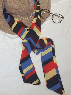 2017 wholesale assorted viscose ribbon seersucker Imitated silk neck scarf for women 8*150cm