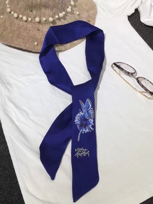 2017 little neck Imitated Silk satin fabric fashion office ladies uniform tie print ribbon scarf 6*120cm 10g