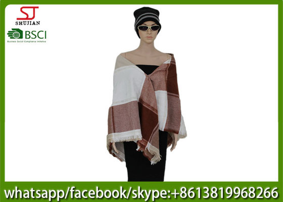 250g 140*140cm100%Acrylic woven jacquard plaid mixed color poncho Hot sale high quality factory  keep warm fashion scarf
