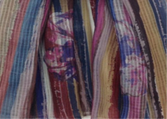 China supplier stripe mini flower print scarf 100% Polyester  100*200cm shawl sun protection factory direct supply