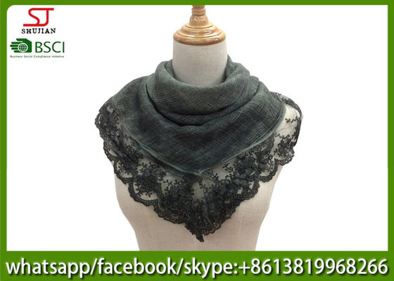 Chinese factory embroider square lace thin scarf 100% Polyester 100*100cm spring summer autumn keep fashion
