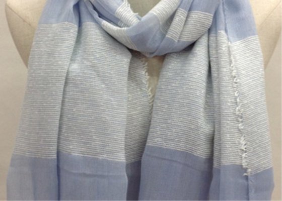 China factory supply joint stripe yarn dyed fabric spring summer scarf 80*190cm100% Polyester keep fashion chiffon