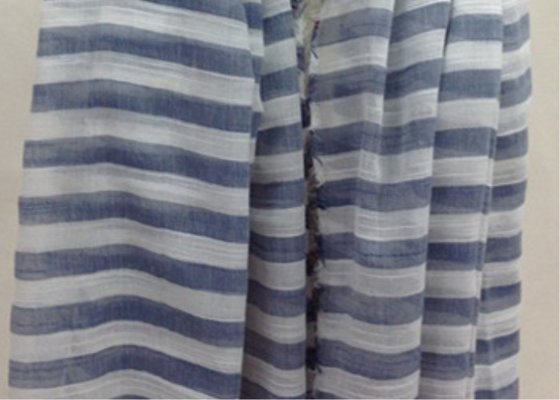 China factory supply stripe lightweight yarn dyed fabric spring summer scarf 80*190cm100% Polyester keep fashion chiffon