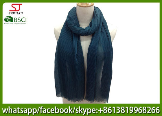 China factory direct supply purple wrinkle spring summer thin scarf 100*180cm 100% Polyester pashmina keep fashion