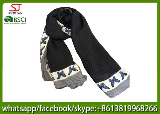China factory direct 60 yarn satin wrinkle butterfly print scarf 125*190cm pashmina keep fashion hijabs