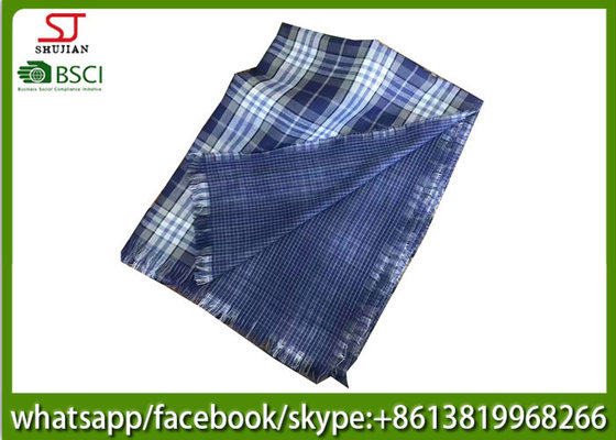 Chinese supplier frayed plaid grid two side summer spring  thin tassel scarf  70*190cm 150g 100%polyester shawl exporter