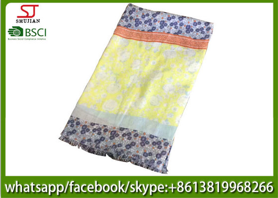 Manufacturer wholesale voile fabric flower print scarf 60*180cm 100g summer spring shawl 50%cotton 50%linen keep fashion