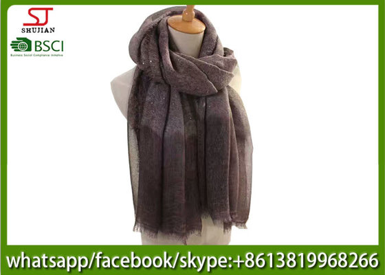 Chinese supplier lightweight sequins spring summer thin tassel scarf  100*200cm 160g wool shawl keep fashion