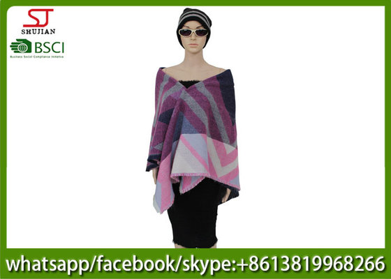370g 135*135cm 100%Acrylic woven jacquard rhomb scarf poncho best price factory  keep warm fashion china supplying