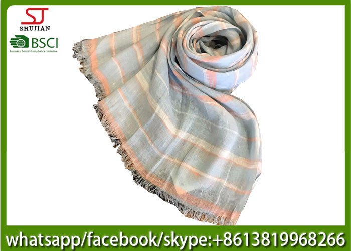 Manufacturer  pinstripe lightweigt infinity print scarf 60*180cm 100g summer spring shawl50%cotton 50%linen keep fashion