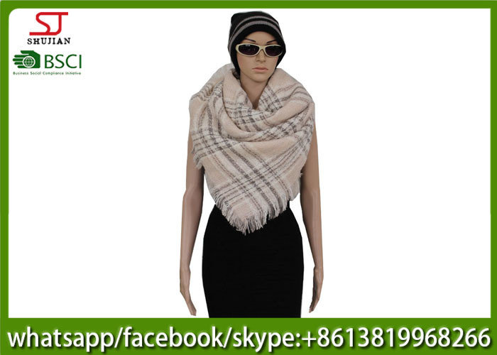 230g 120*130cm 100%Acrylic woven jacquard grid poncho Hot sale  factory  keep warm fashion china supplying for women