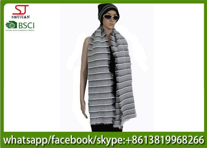 176g 180*60cm 100%Acrylic woven crochet stripe scarf poncho best price factory  keep warm fashion china supplying