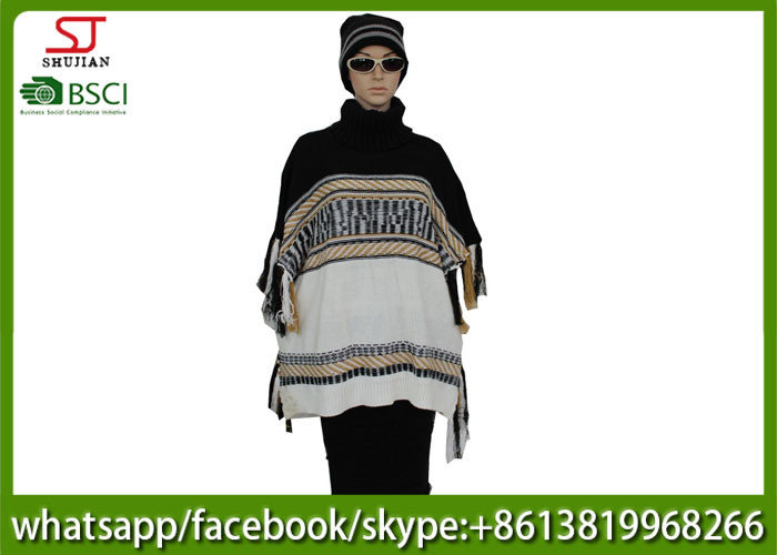 410g 65*70cm 100%Acrylic knitting jacquard tassel snood linking clothes waistcoat best price factory  keep warm
