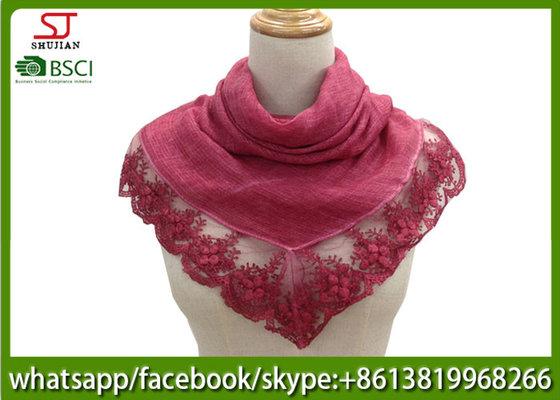 Chinese factory embroider square lace thin scarf 100% Polyester 100*100cm spring summer autumn keep fashion